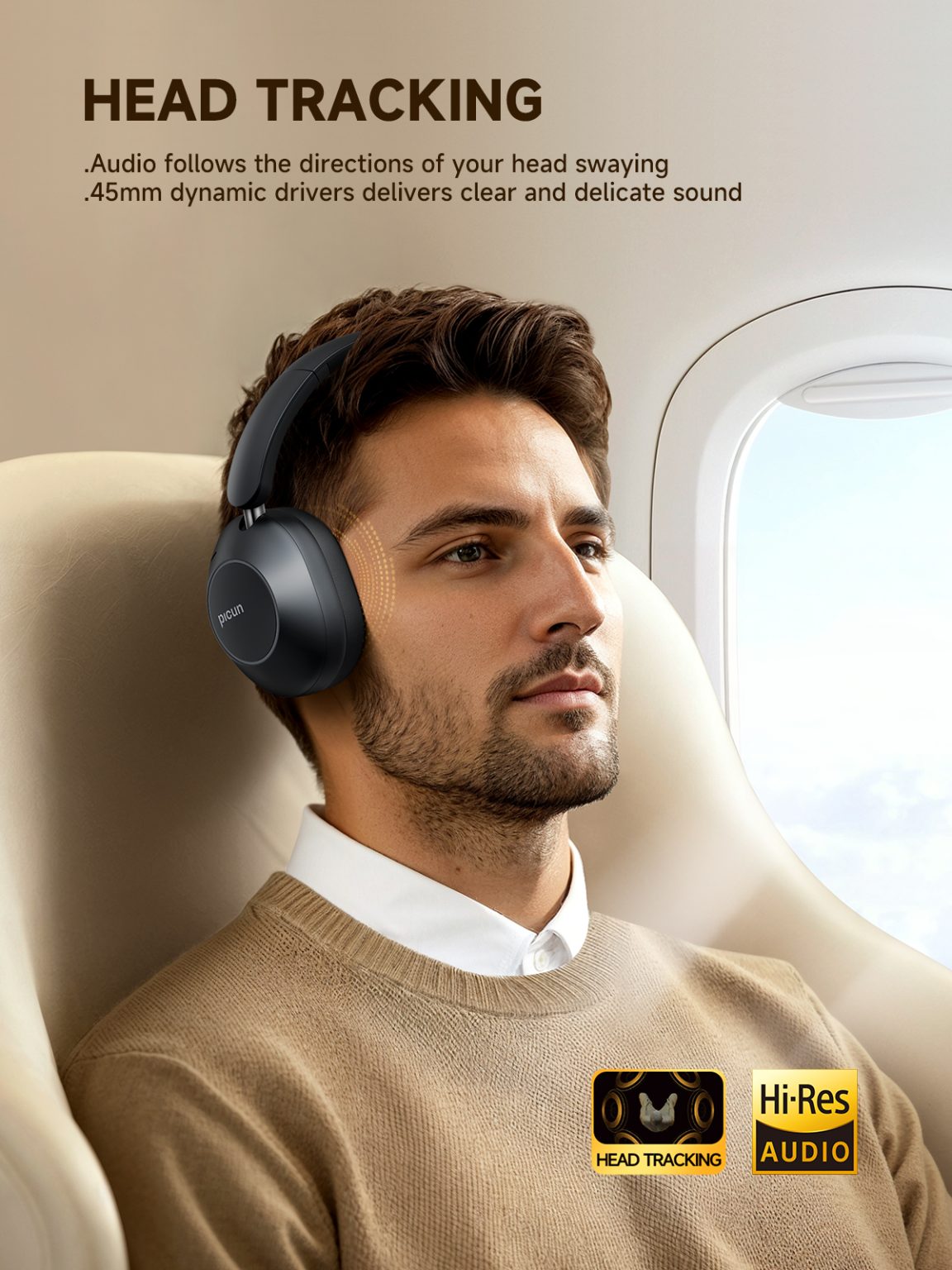 Picun F6 Hybrid Active Noise Cancelling Headphones,Transparency Mode ...